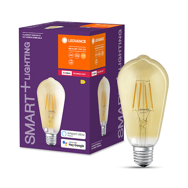 Ledvance Smart lamp E27 | Edison ST64 | Goud | 2400K | Zigbee | 6W Ledvance 123led.nl